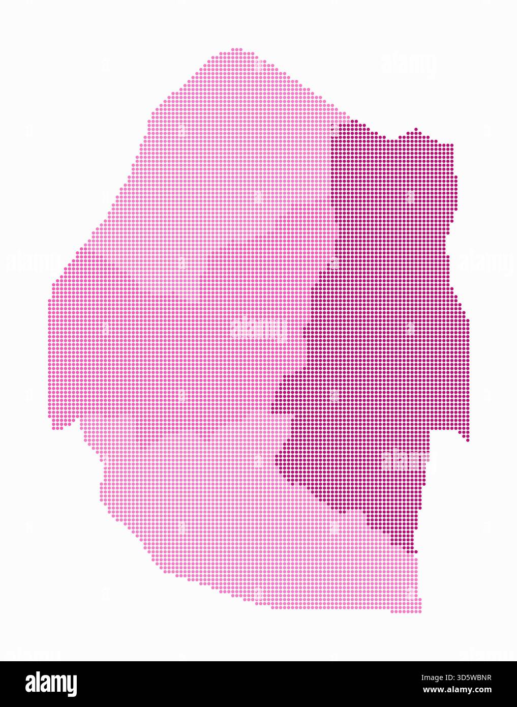 Eswatini dotted map. Digital style map of the country on white ...