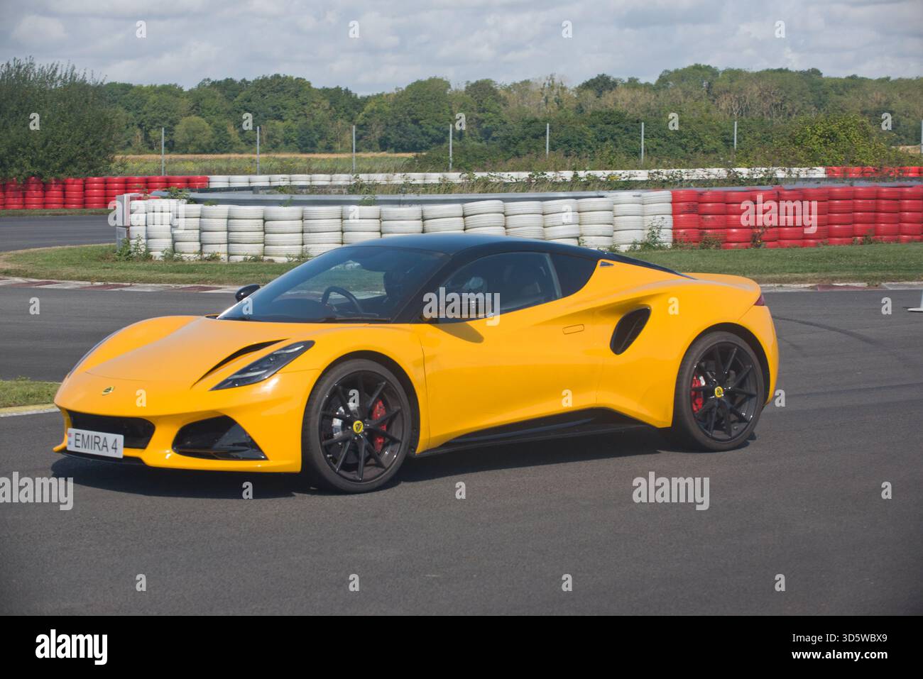 A Lotus Emira at the company's track in Hethel, Norfolk,UK. The female ...