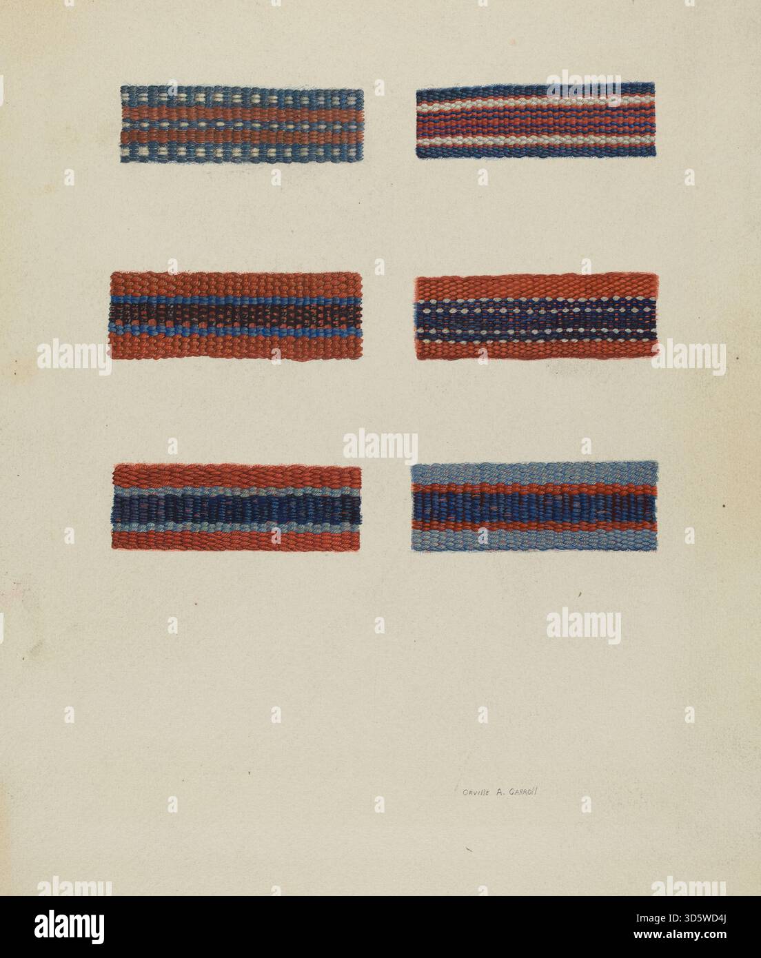 These 1938 fragments of Shaker chair braid by Orville A Carroll are ...