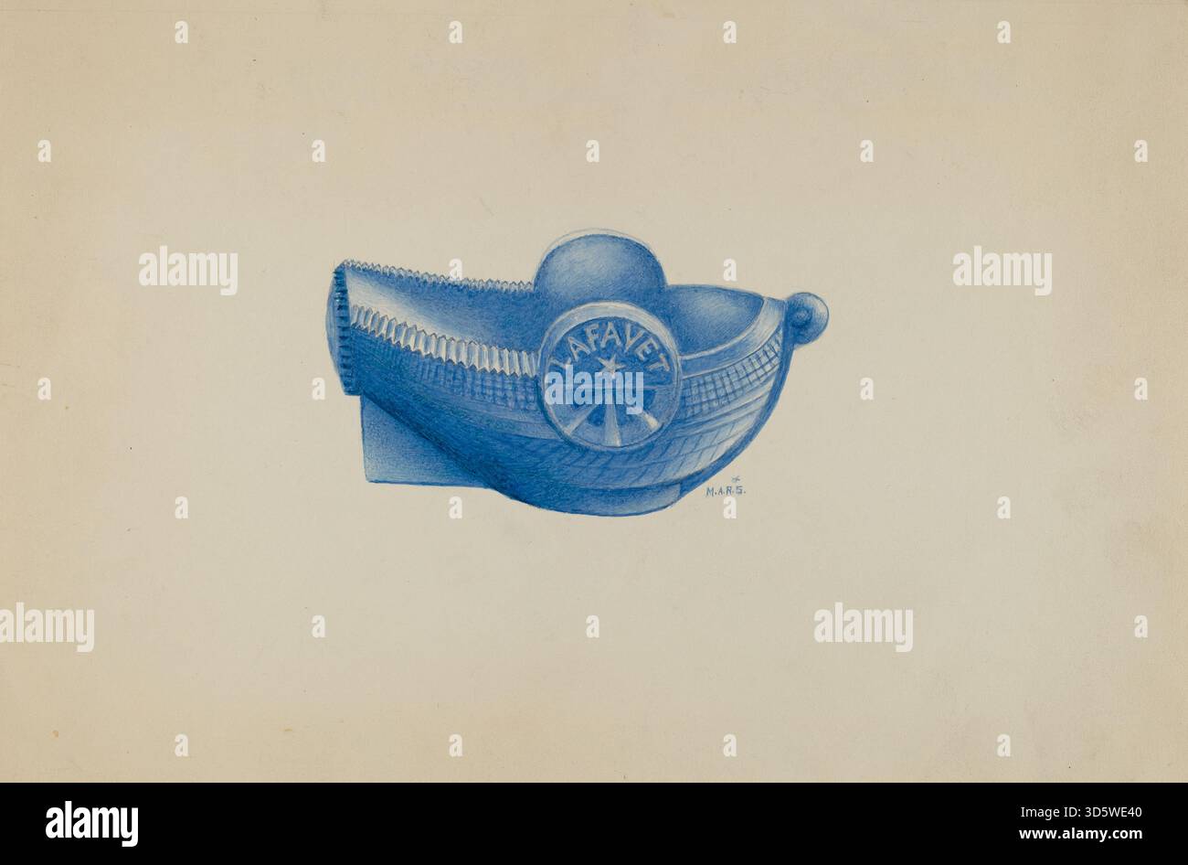 Circa 1936 blue salt boat by Margaret Stottlemeyer showing ceramic ...