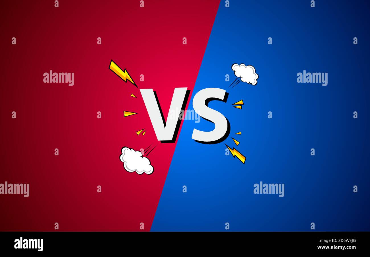Comic style Versus Fight background design. Vector illustration Stock ...