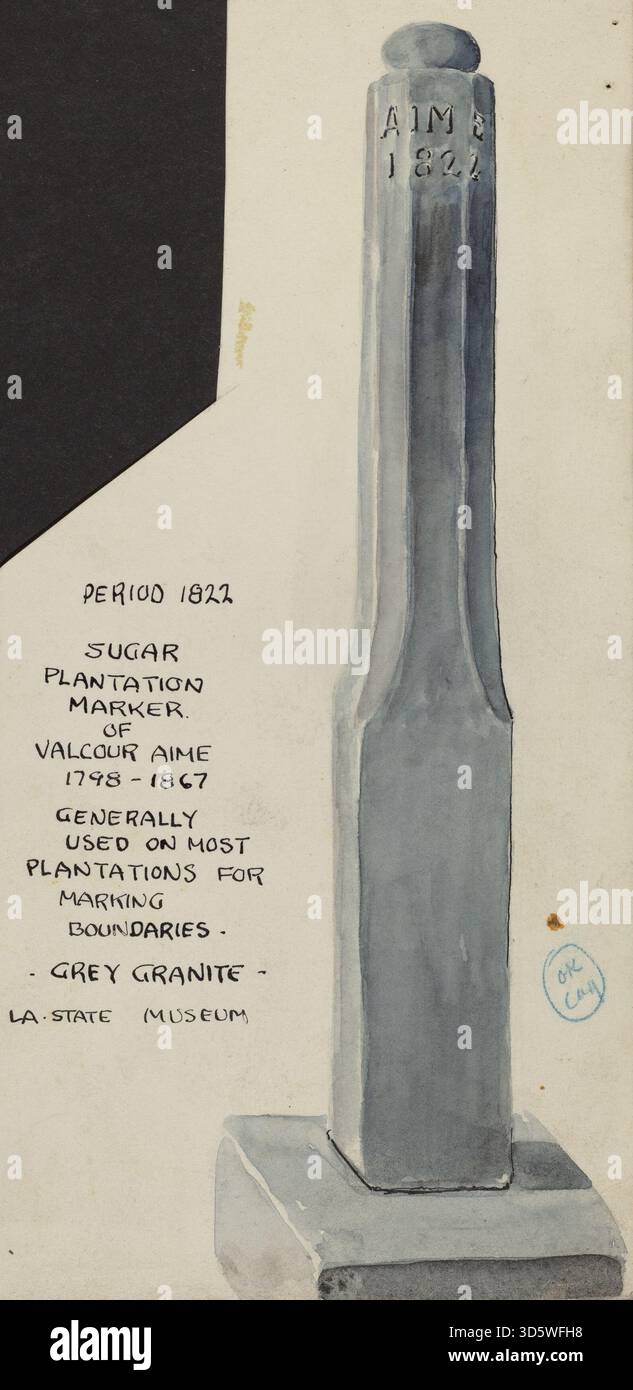 This object is a sugar plantation marker from 1935 to 1942 ...
