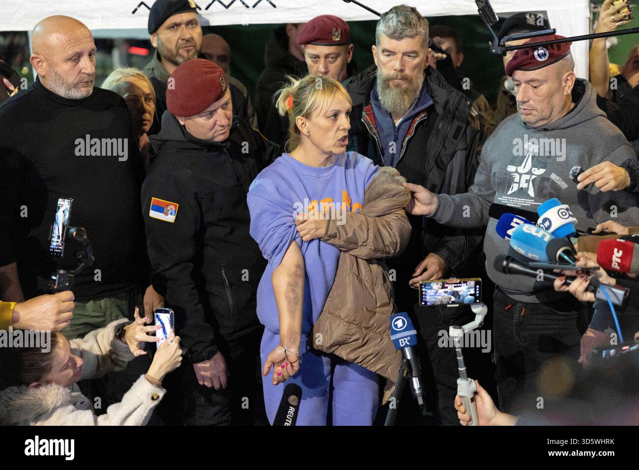 Dijana Hrka, center, the mother of of one of 16 victims of a train ...