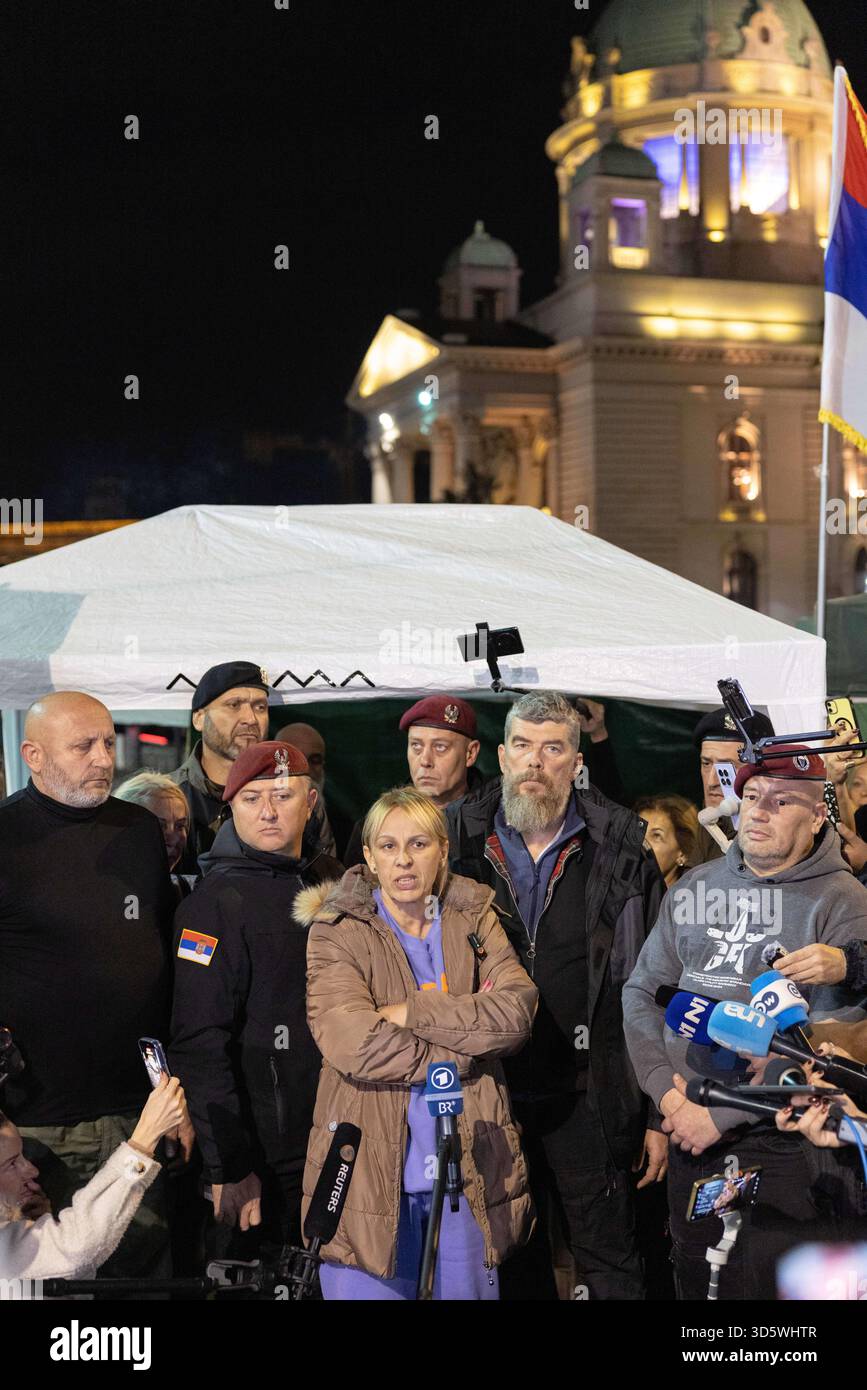 Dijana Hrka, center, the mother of of one of 16 victims of a train ...