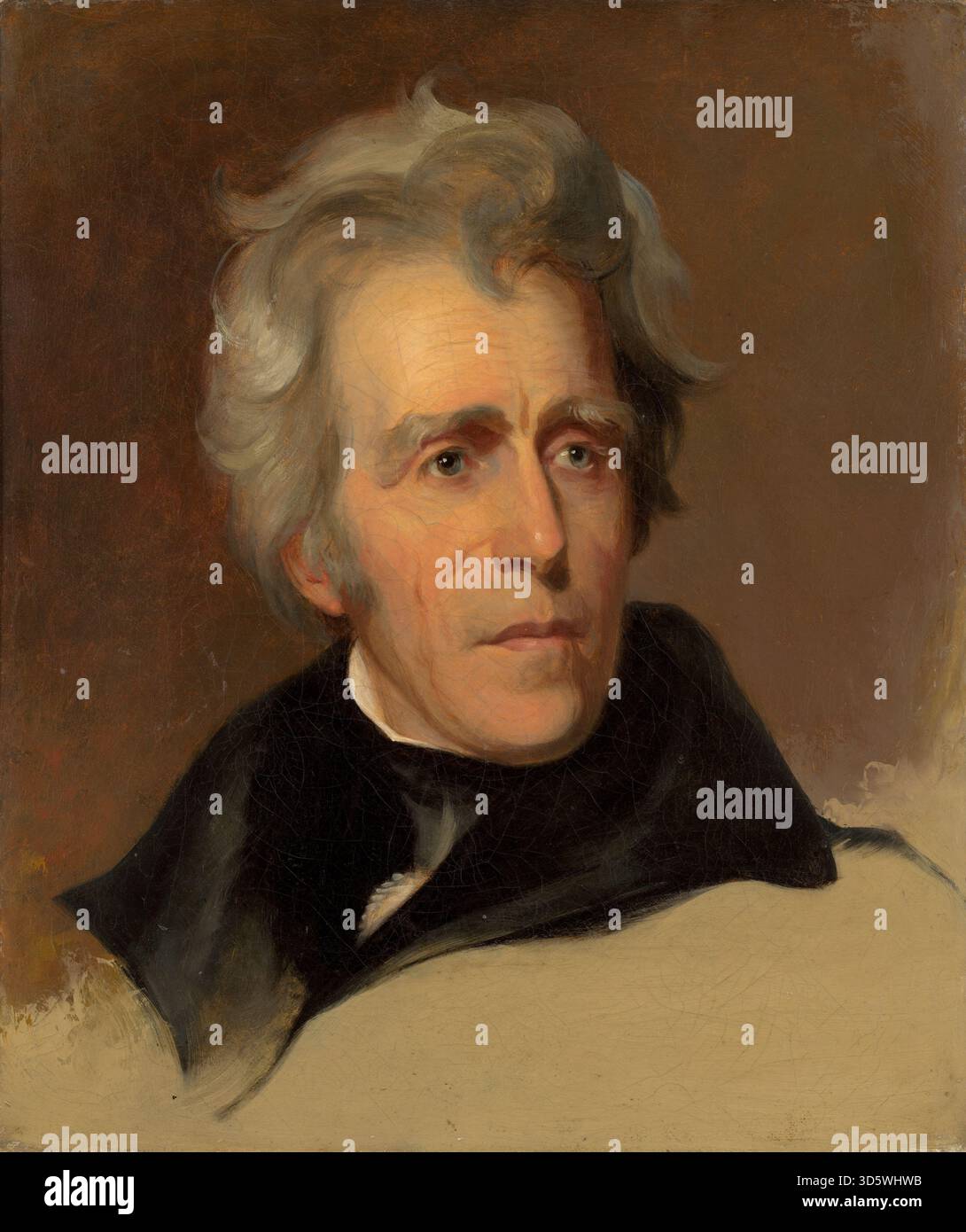 A portrait painting of Andrew Jackson, oil on canvas, depicting the ...