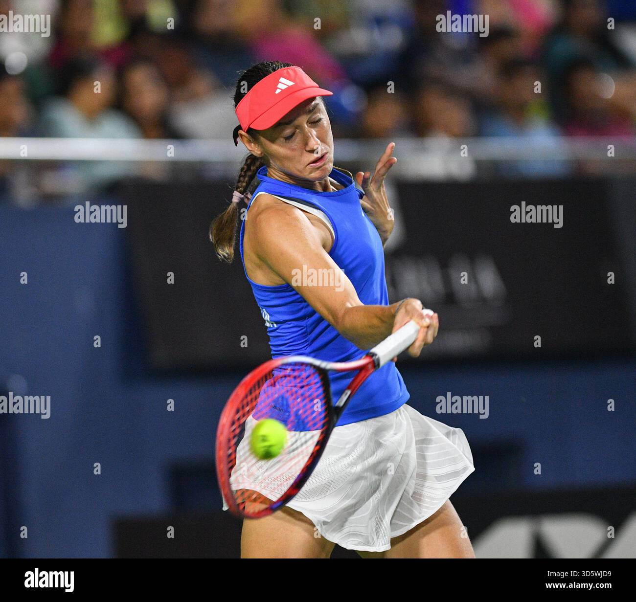 Kaja Juvan (SVN) on action during the Group G match at Karnataka state lawn tennis association ...