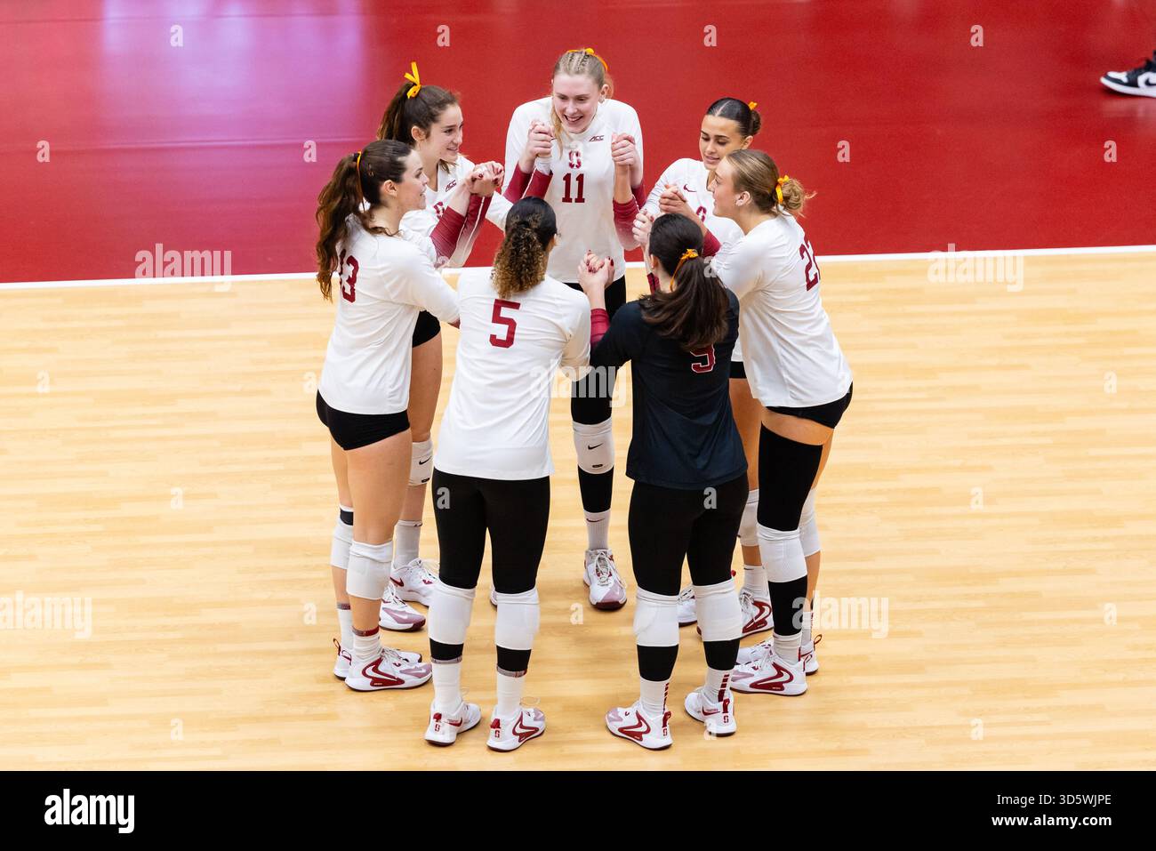 PALO ALTO, CA - NOVEMBER 14: The Stanford Cardinal huddle during a ...