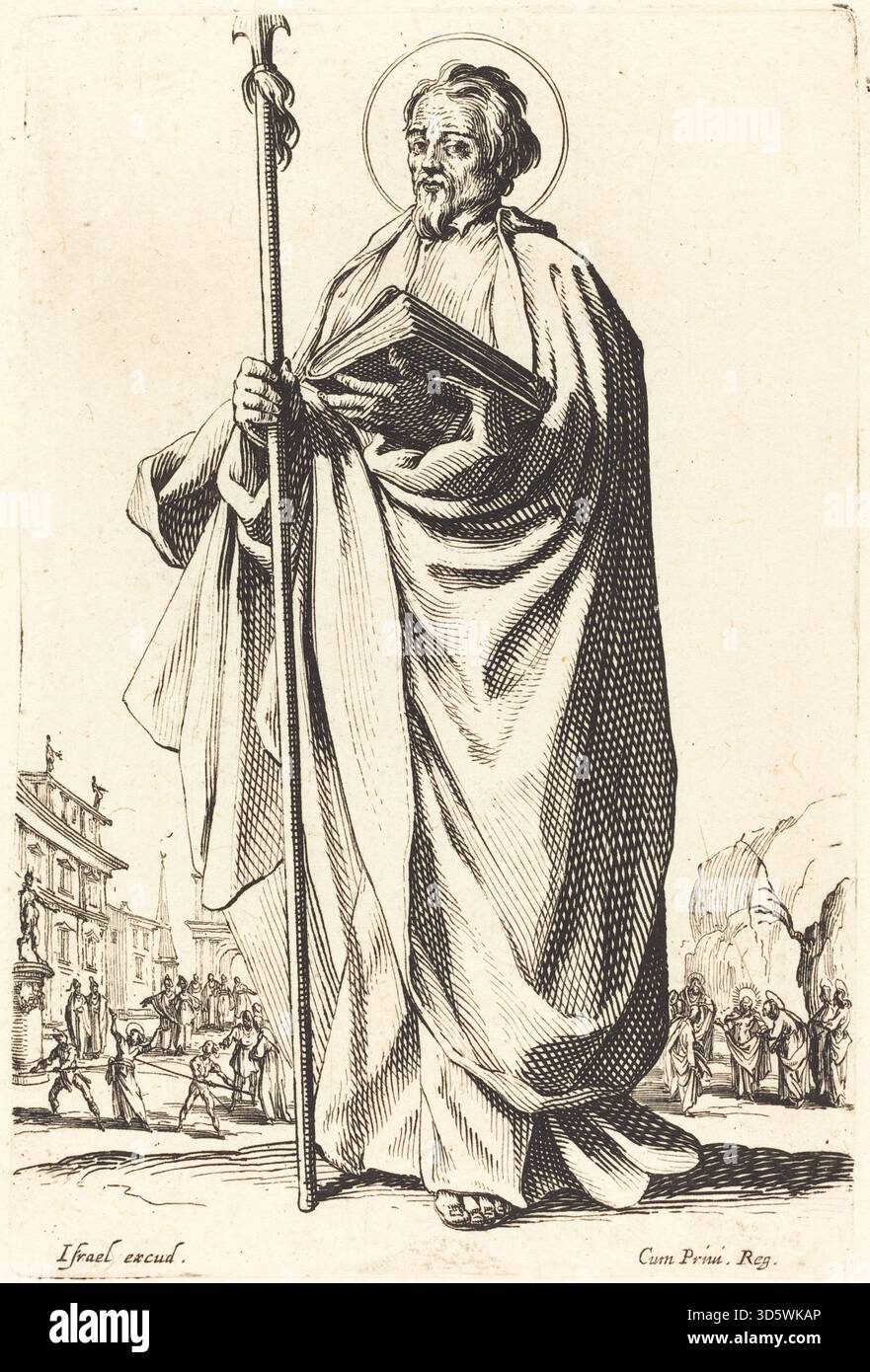 An engraving of Saint Thomas created by Jacques Callot in 1631 ...