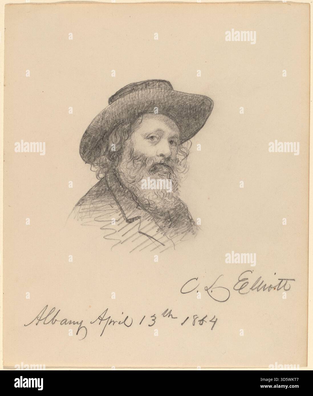 This 1864 graphite on wove paper drawing by Charles Loring Elliott ...