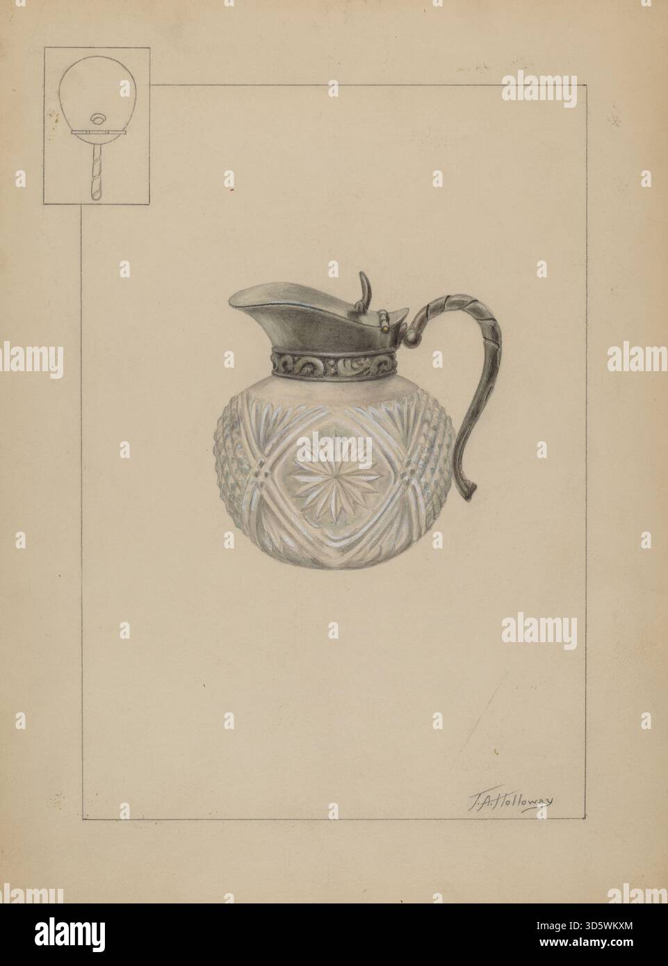 A syrup pitcher created by Thomas Holloway around 1937, illustrating ...