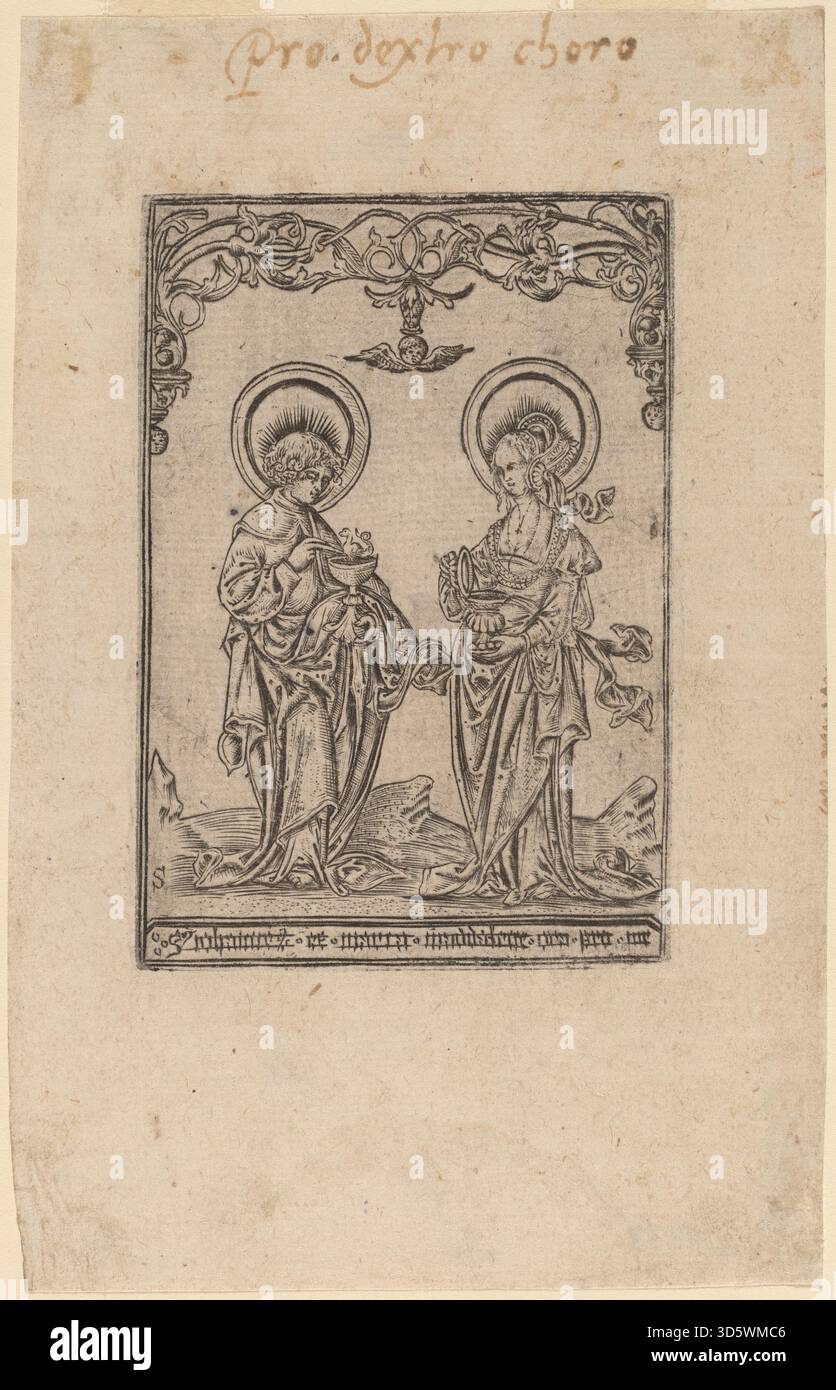 Painting by Master S depicting Saint Mary Magdalene and Saint John the ...