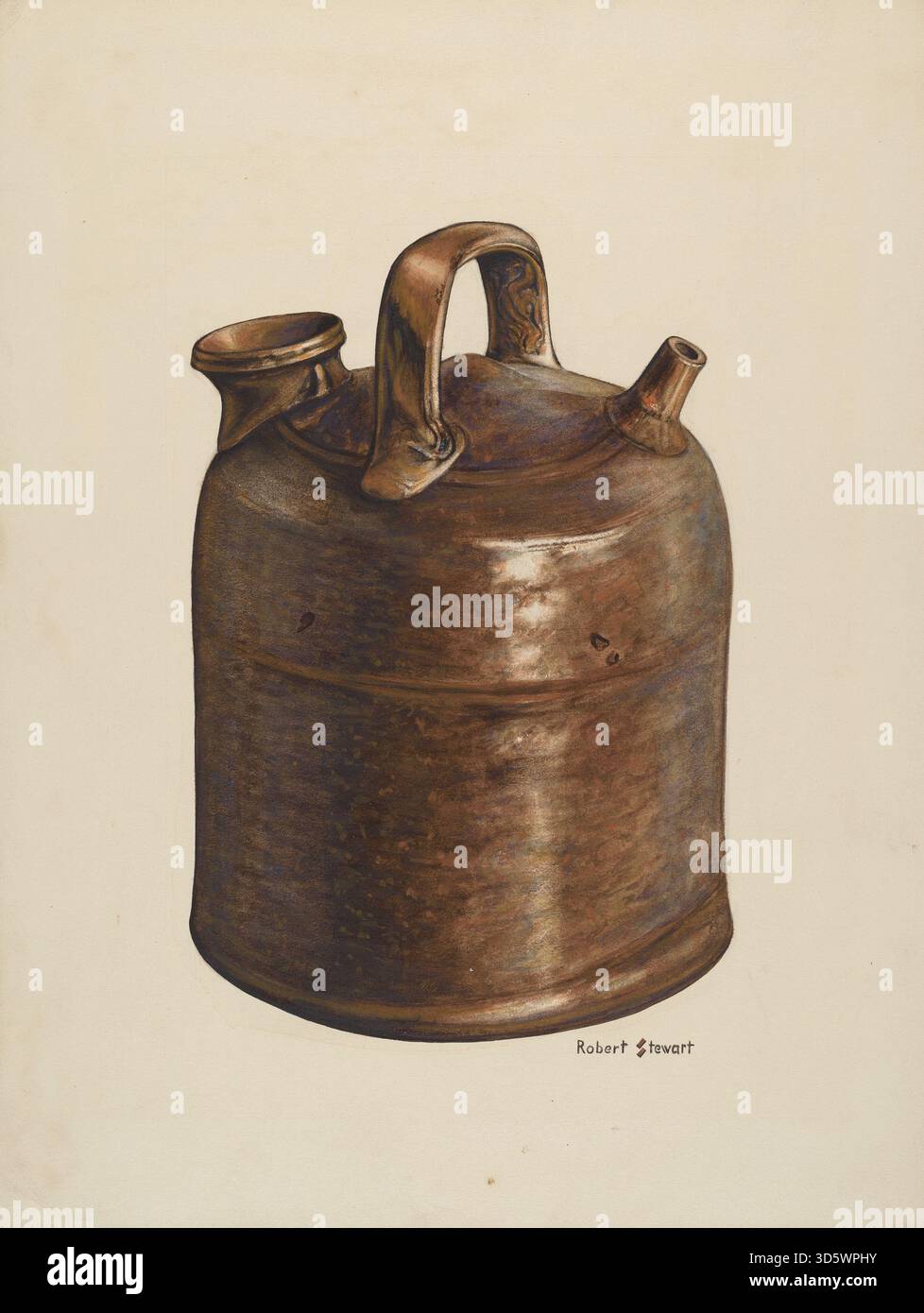 Robert Stewart's c. 1939 Field Jug is a ceramic vessel with a rounded ...