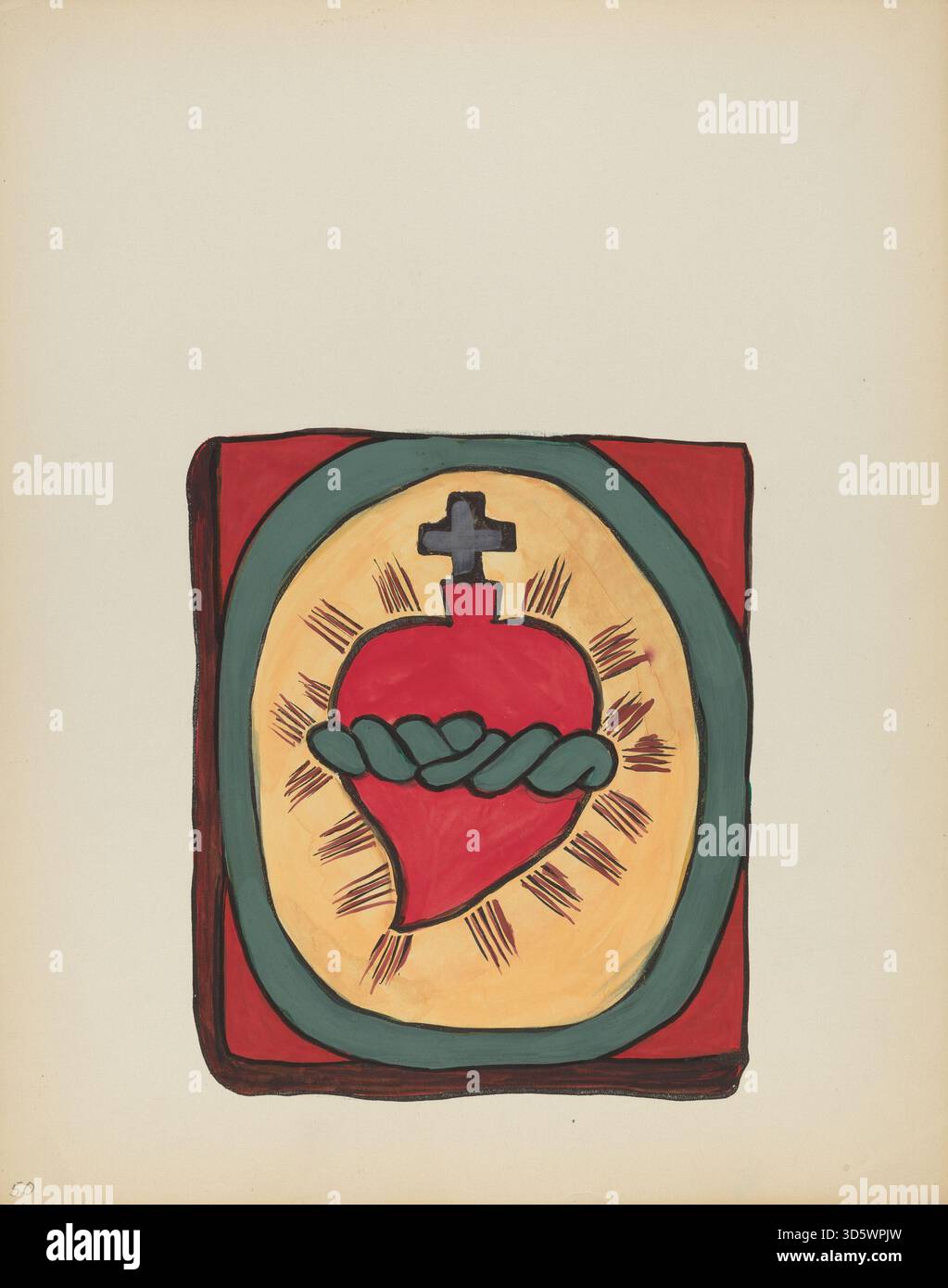 A design plate illustrating the Sacred Heart from Spanish Colonial New ...