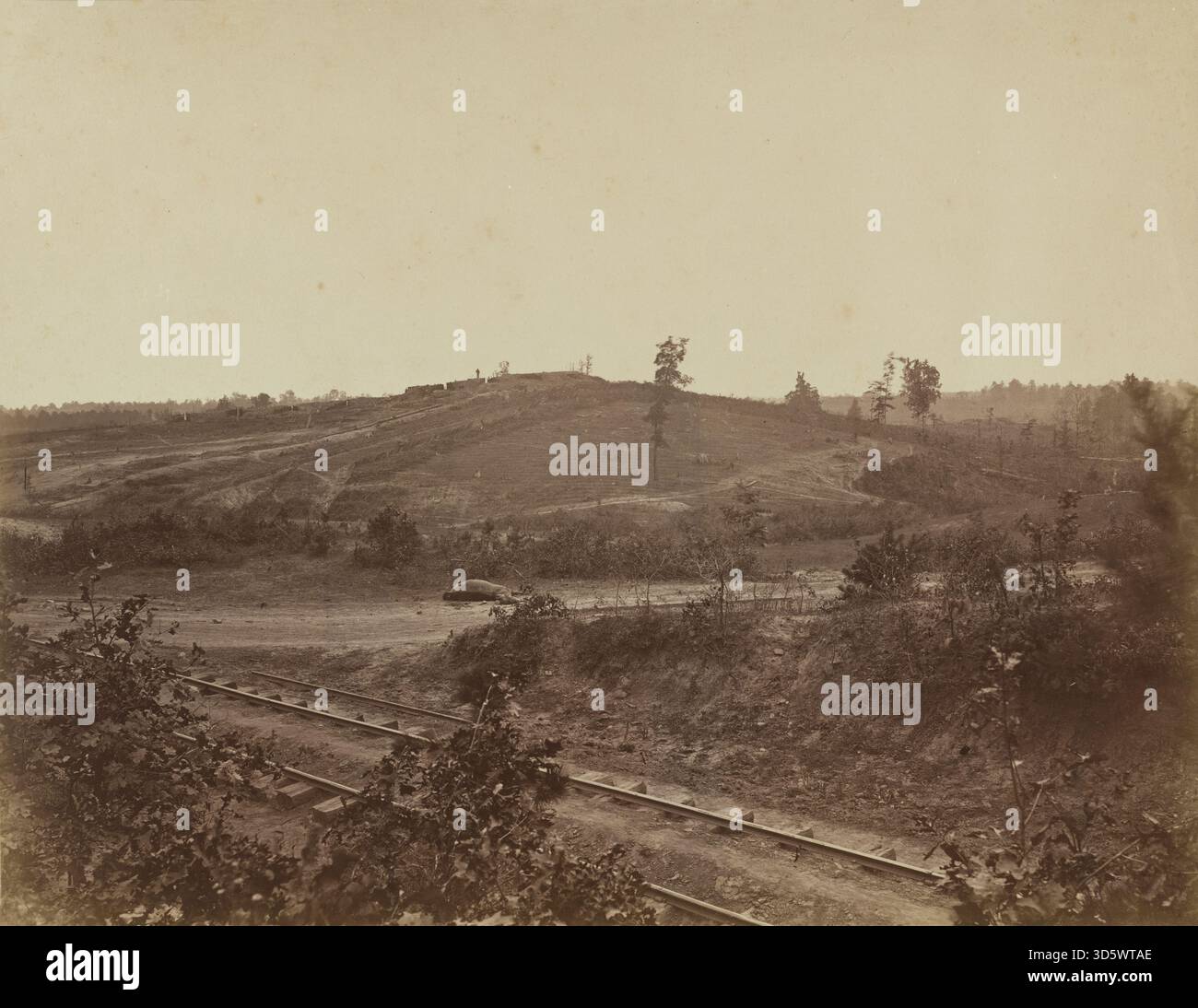 Photograph by George N. Barnard from 1864 depicting a battlefield in ...