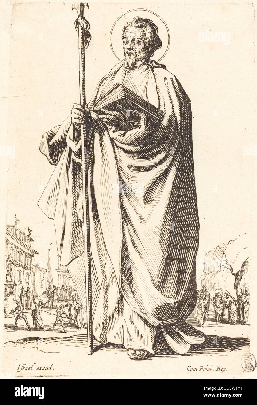 An engraving of Saint Thomas by Jacques Callot, published in 1631 ...