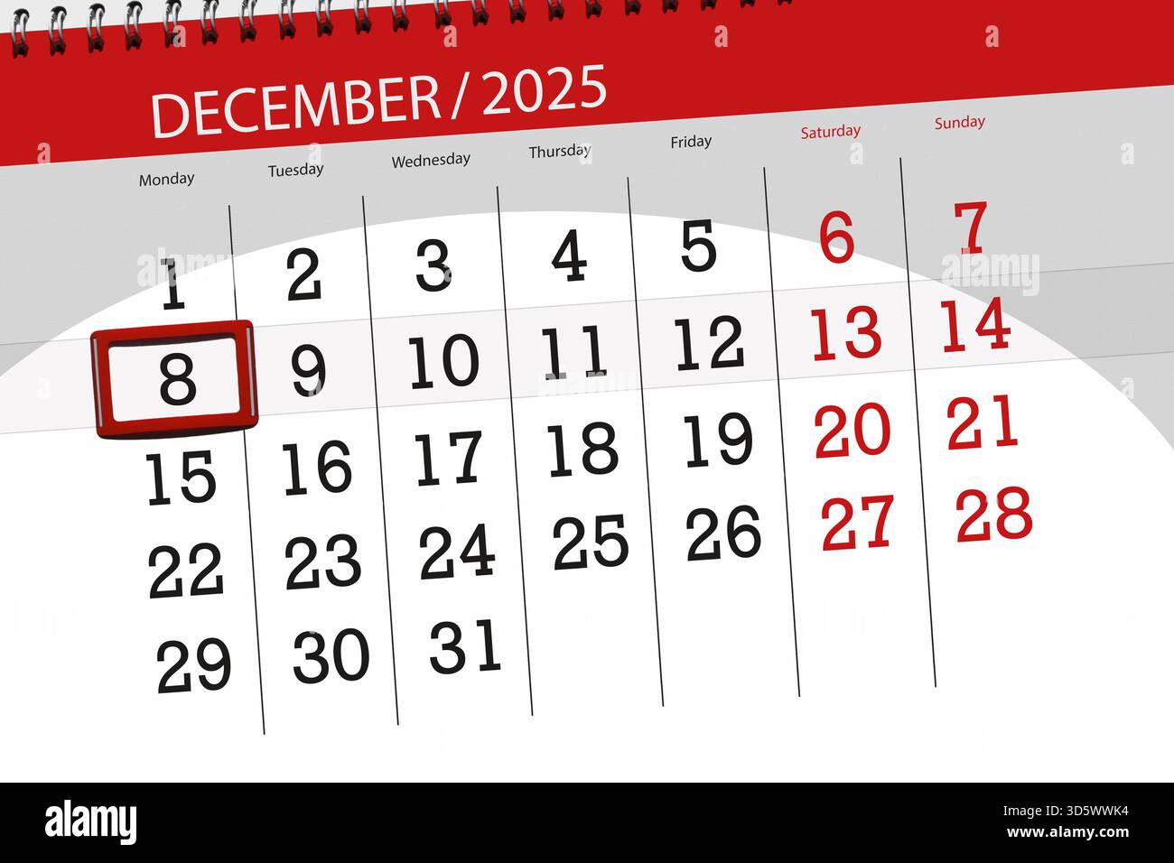 Monday 8 december 2025 hi-res stock photography and images - Alamy
