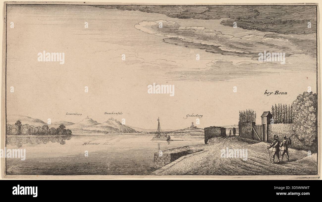 This etching by Wenceslaus Hollar depicts the town of Lewenberg ...
