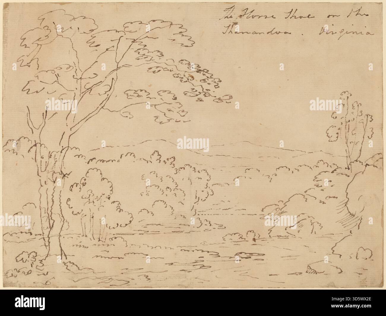 The Horse Shoe on the Shenandoah, painted by Joshua Shaw in the 1820s ...