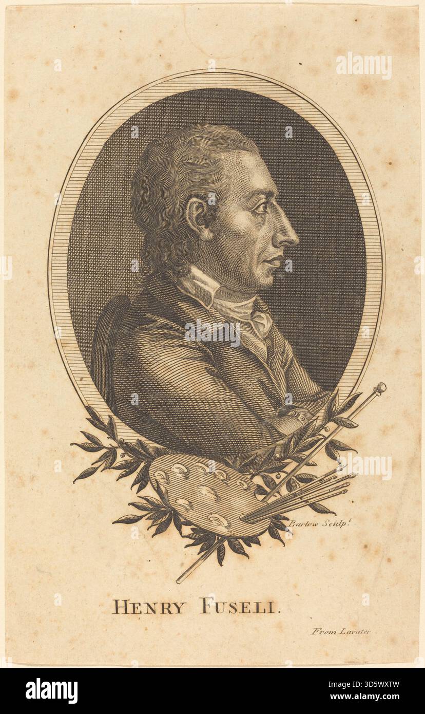 Portrait of the artist Henry Fuseli, highlighting facial features ...