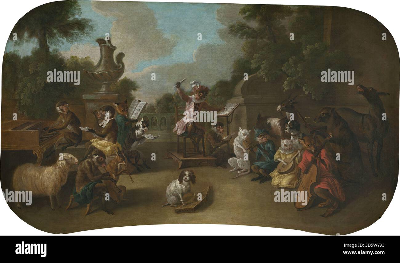 A circa 1739 painting by Christophe Huet, 'Singerie: The Concert ...