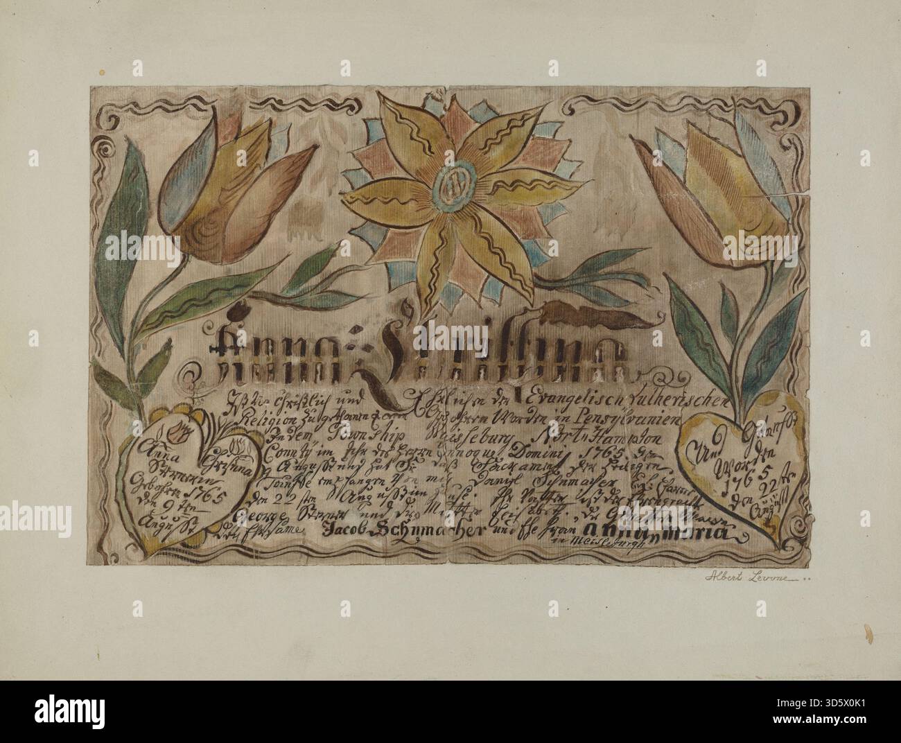 Albert Levone's 1939 Pennsylvania German birth certificate features ...