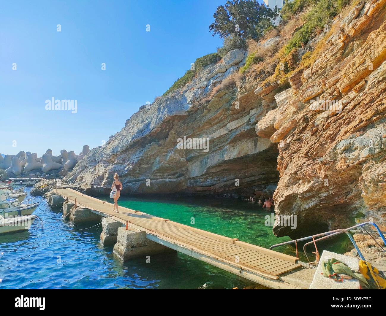 Therma, Ikaria island, Greece - the hot spring cave, a natural outdoor ...