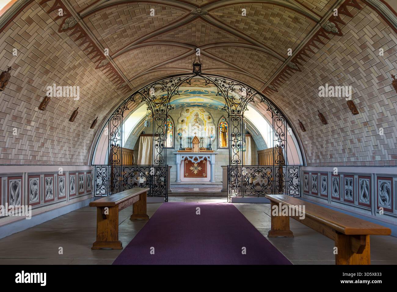Interior view of altar, Italian Chapel on Lamb Holm Island, Orkney ...