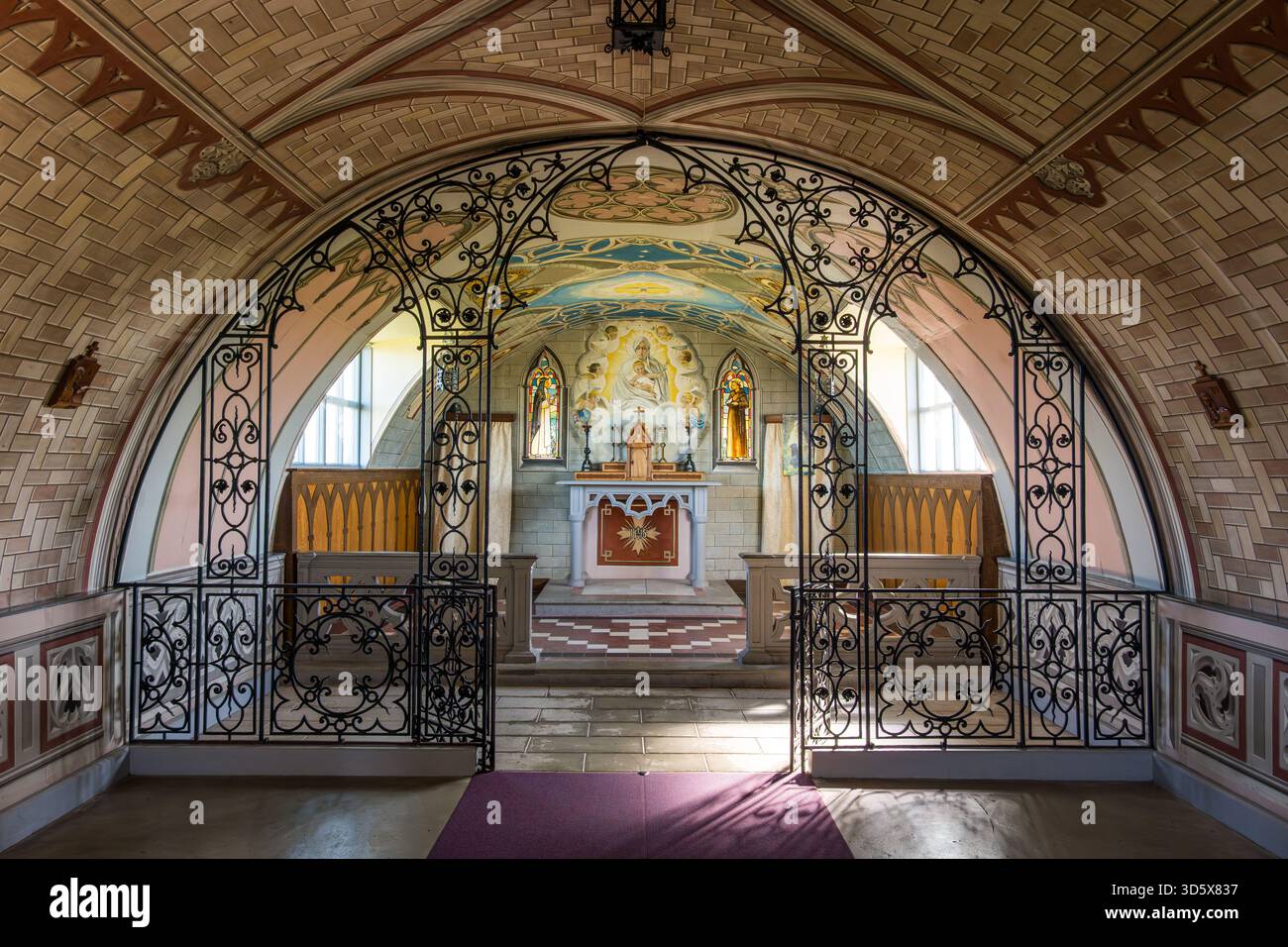 Interior view of altar, Italian Chapel on Lamb Holm Island, Orkney ...