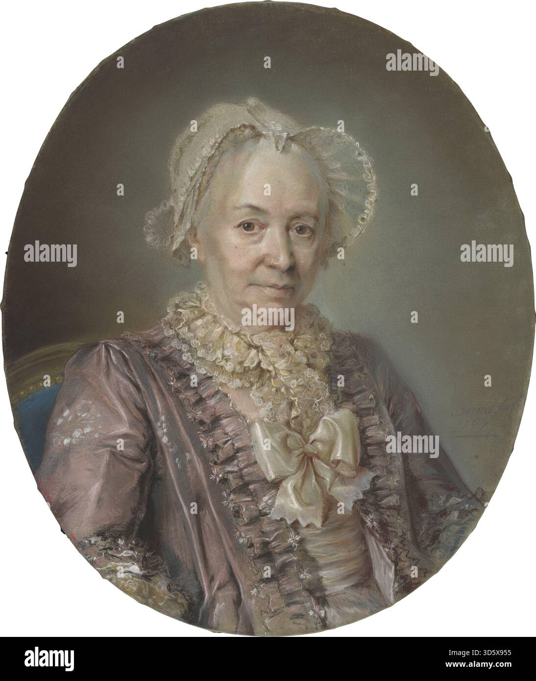 This 1767 portrait by Claude Bornet depicts an elderly woman wearing a ...