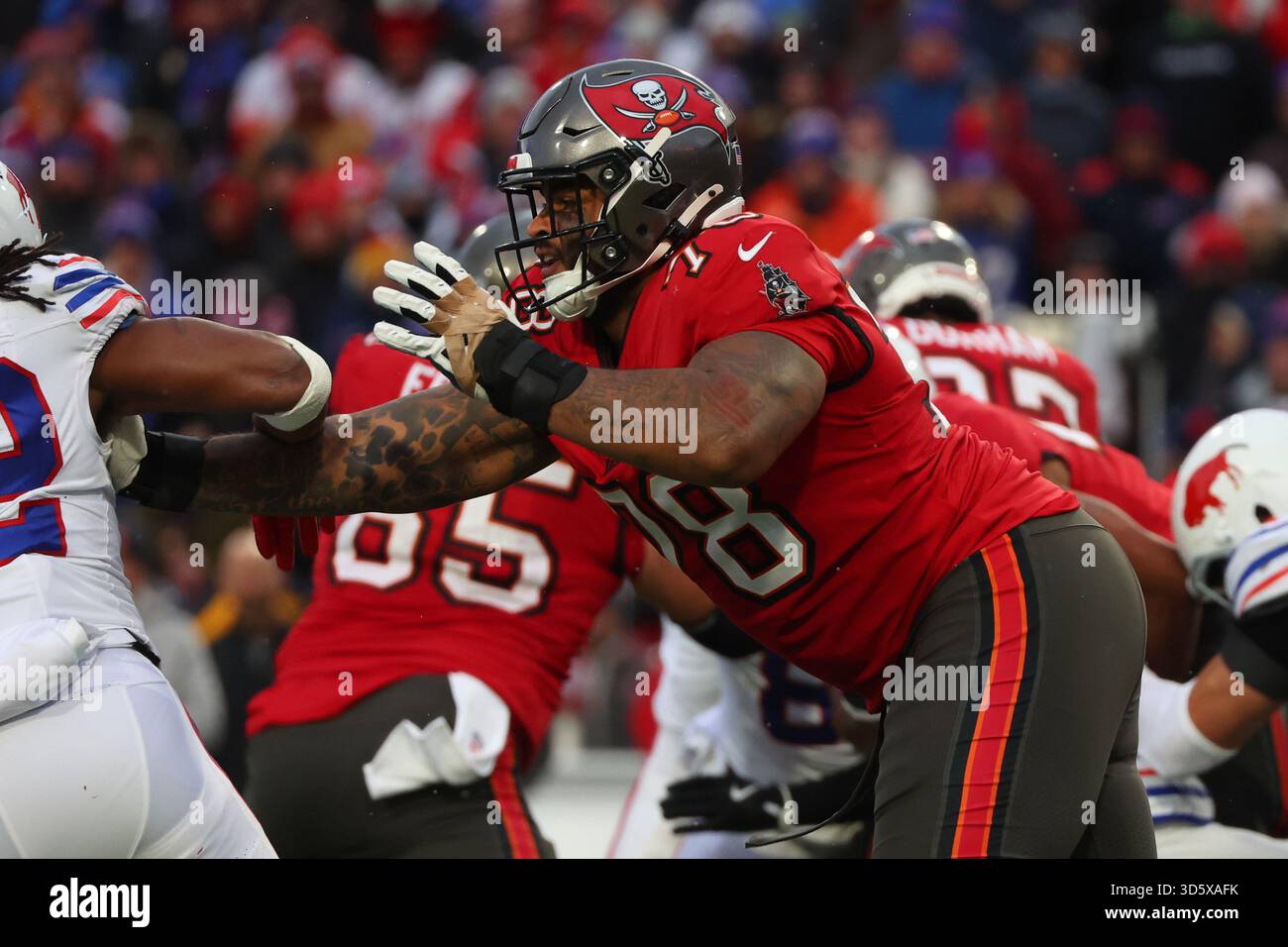 Tampa Bay Buccaneers offensive tackle Tristan Wirfs (78) blocks during ...