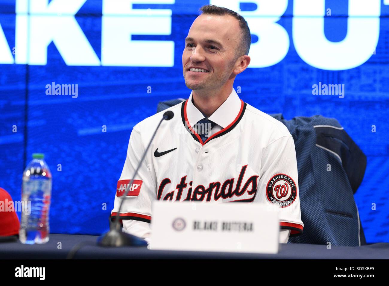 New Washington Nationals Manager Blake Butera looks on during a ...