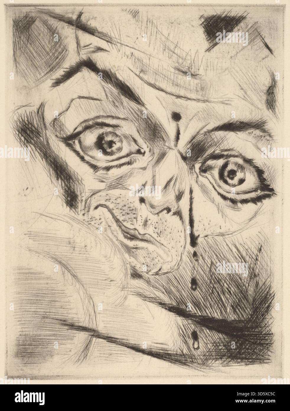 A 1918 painting by Walter Gramatté depicting Peter with a gunshot wound ...