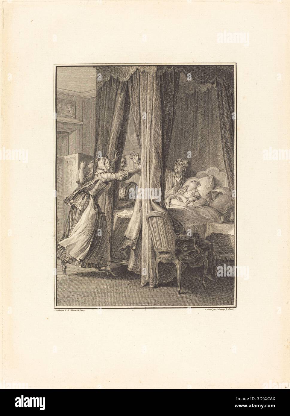 A print by Robert Delaunay after Jean Michel Moreau depicting Mort de ...