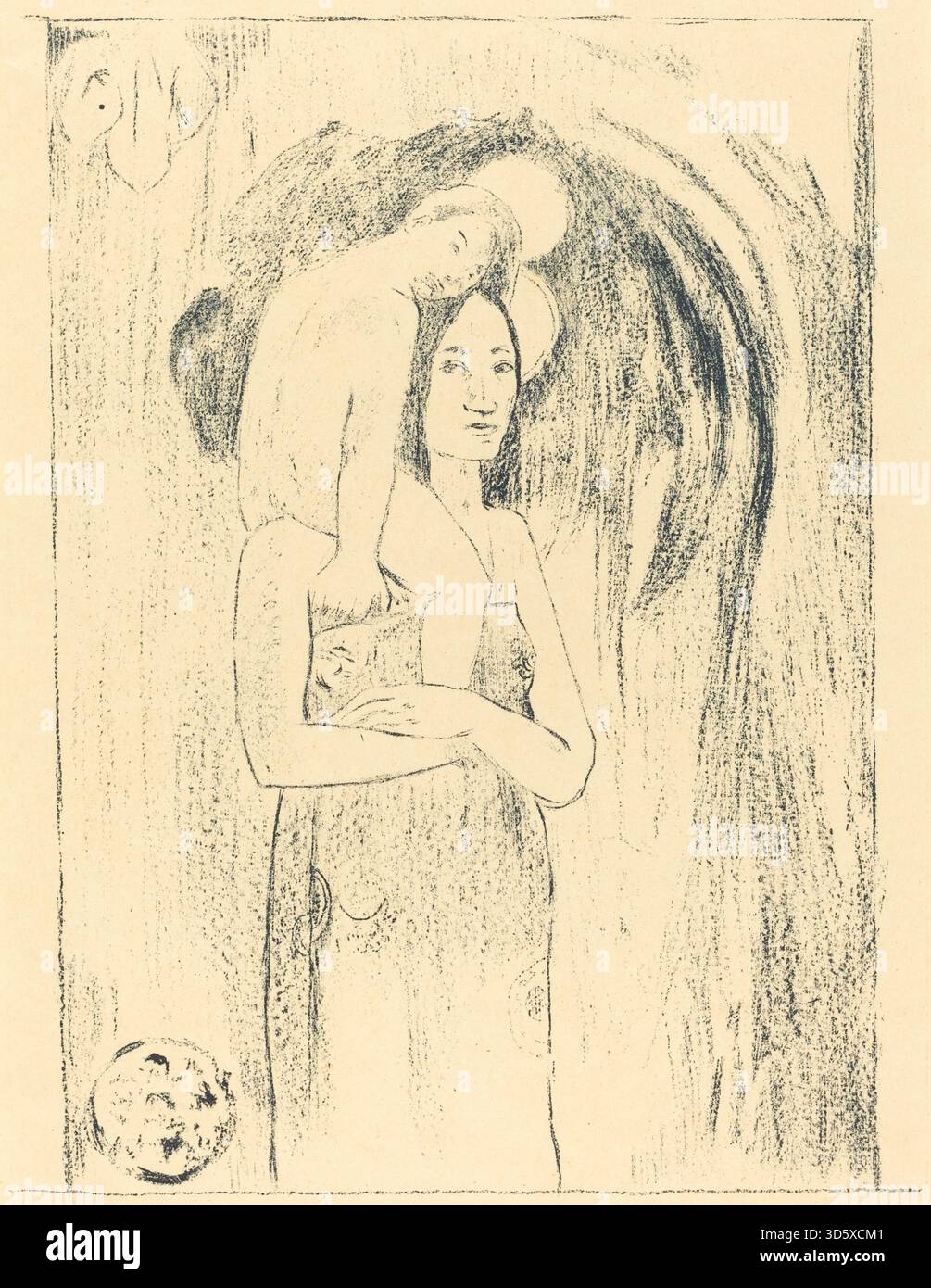 An oil painting created around 1894 by Paul Gauguin titled Ia Orana ...