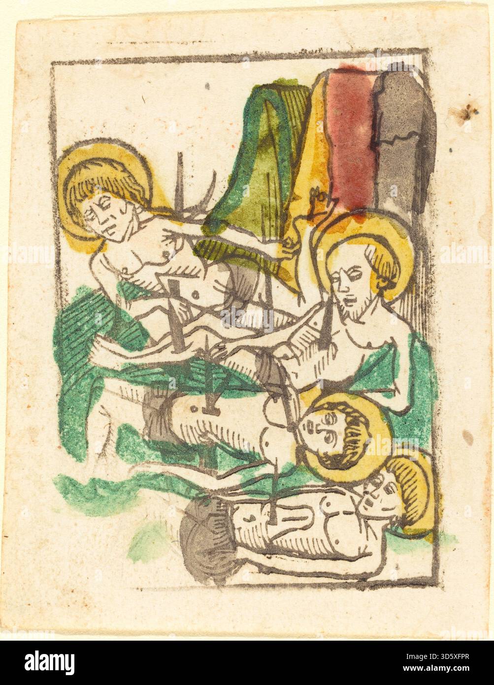 This 15th-century German painting depicts the Four Martyrs including ...