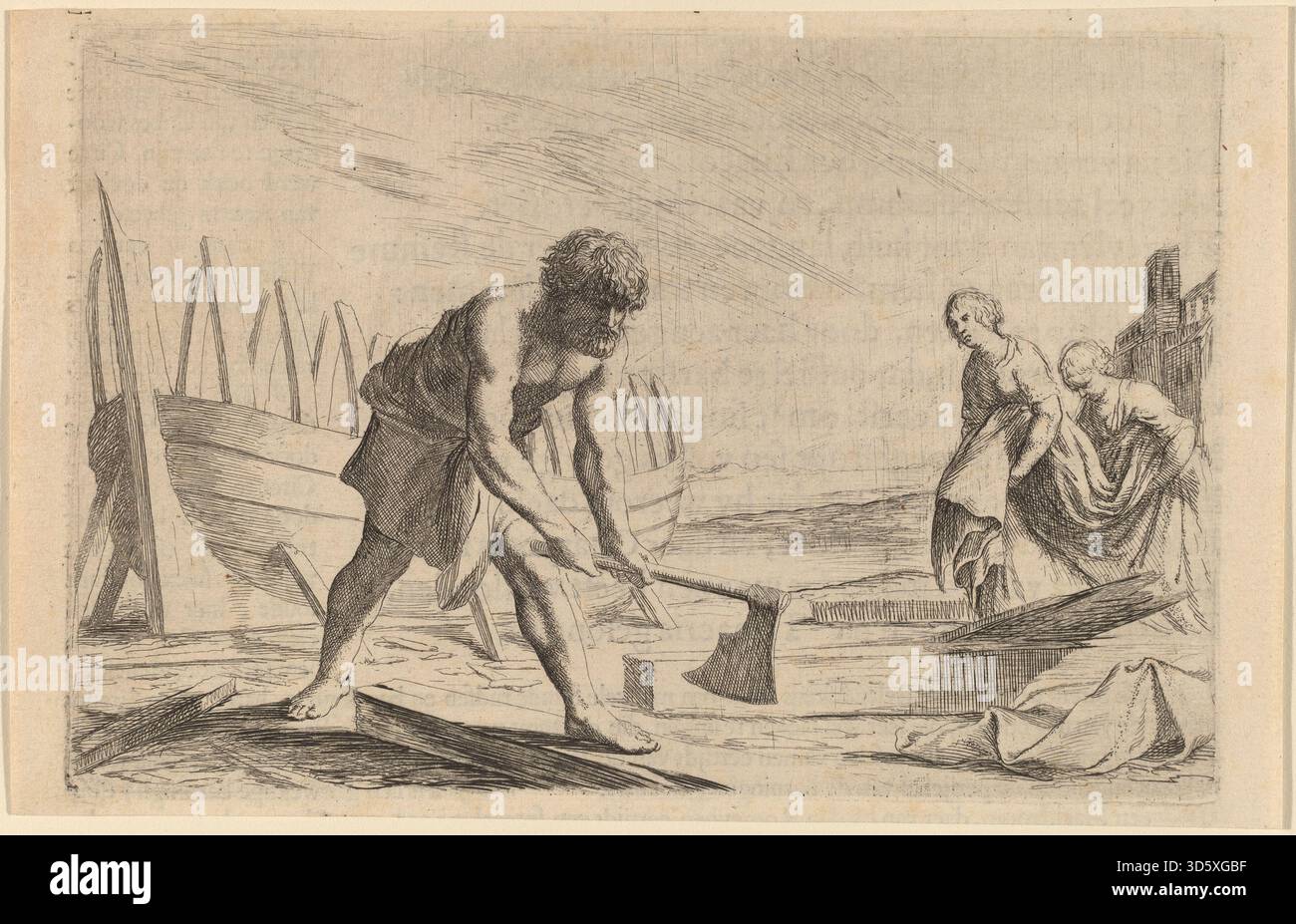 Depiction of Ulysses on the island of the goddess Calypso, showing the ...