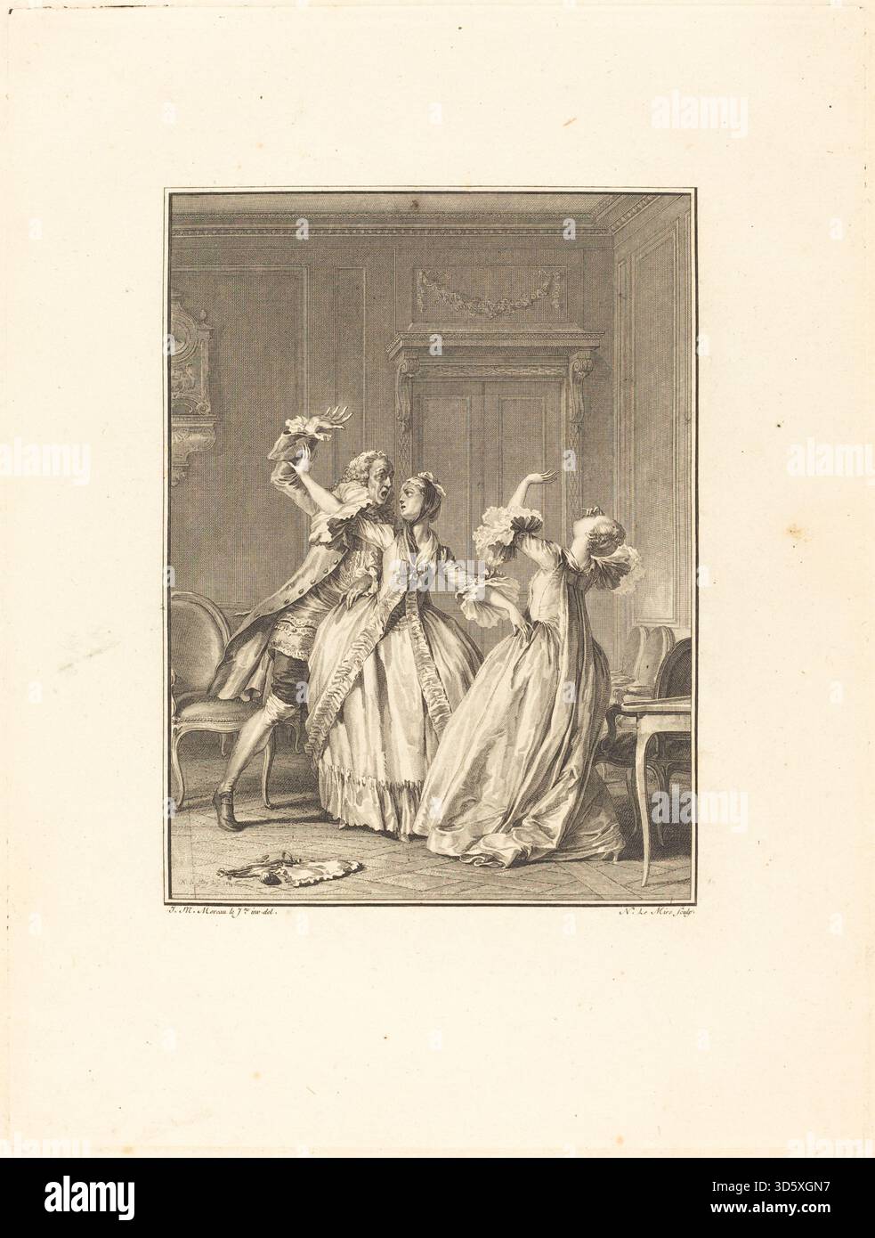 This 1774 engraving by Noël Le Mire after Jean Michel Moreau depicts Le ...