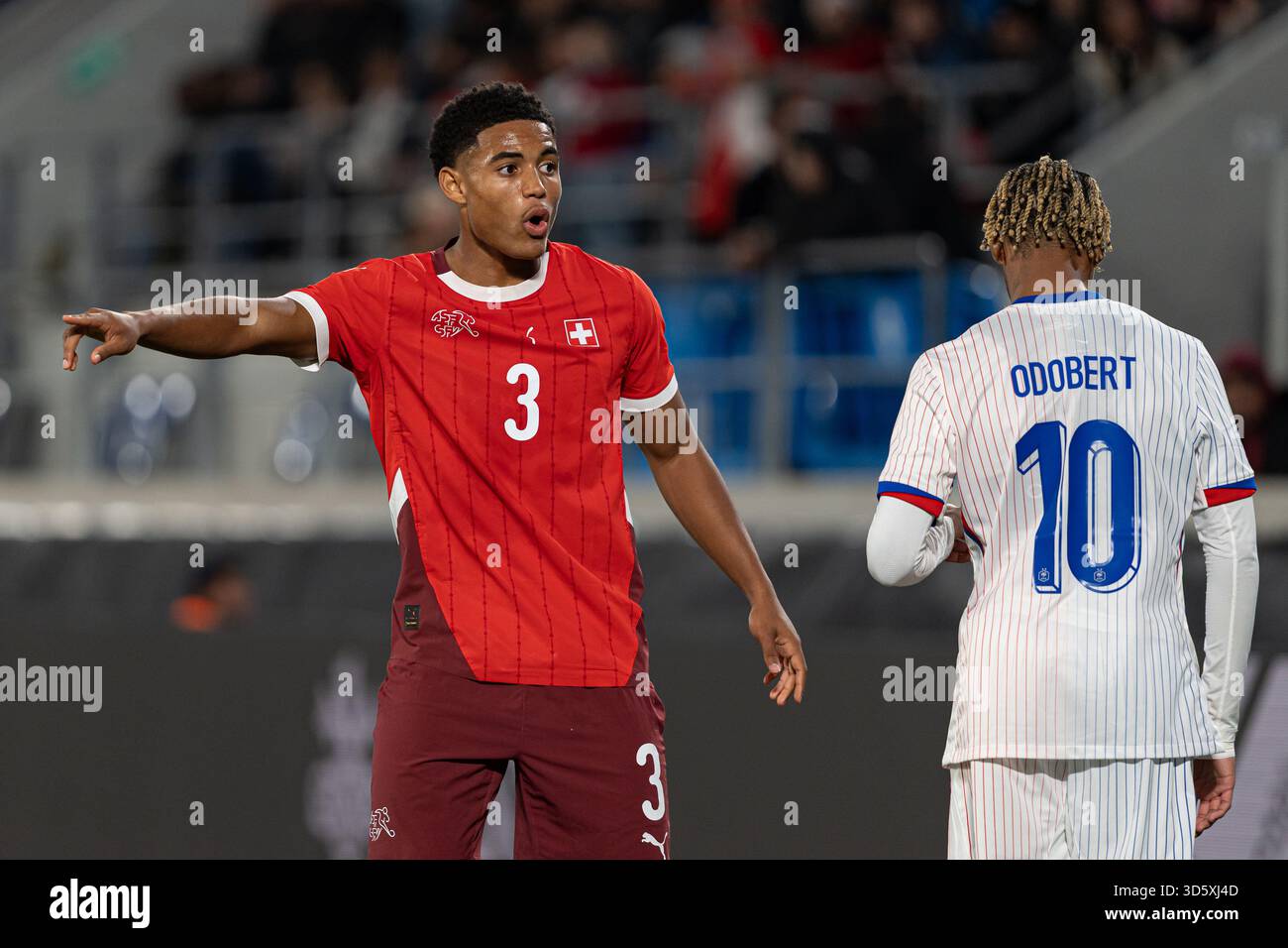 Sascha Britschgi (3 Switzerland) giving instructions to his teammate ...