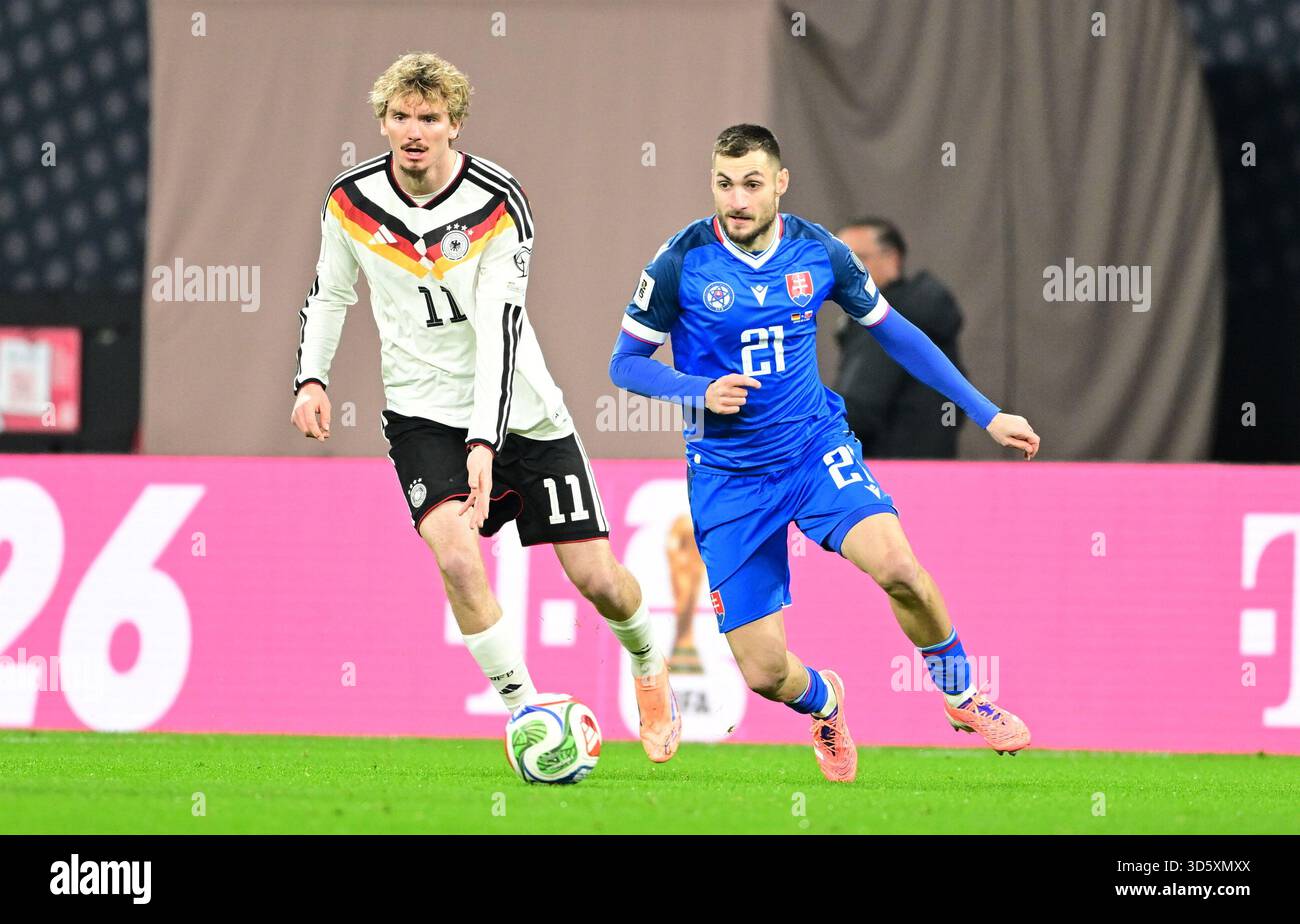 From left: Nick Woltemade (Germany), Matus Bero Leipzig, November 17 ...