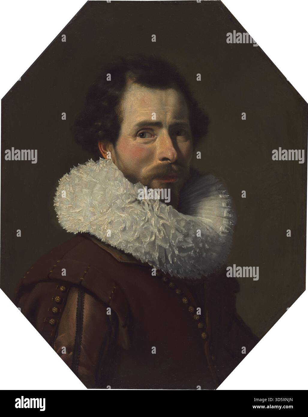 A 1627 portrait by Thomas de Keyser of a gentleman wearing a decorative ...