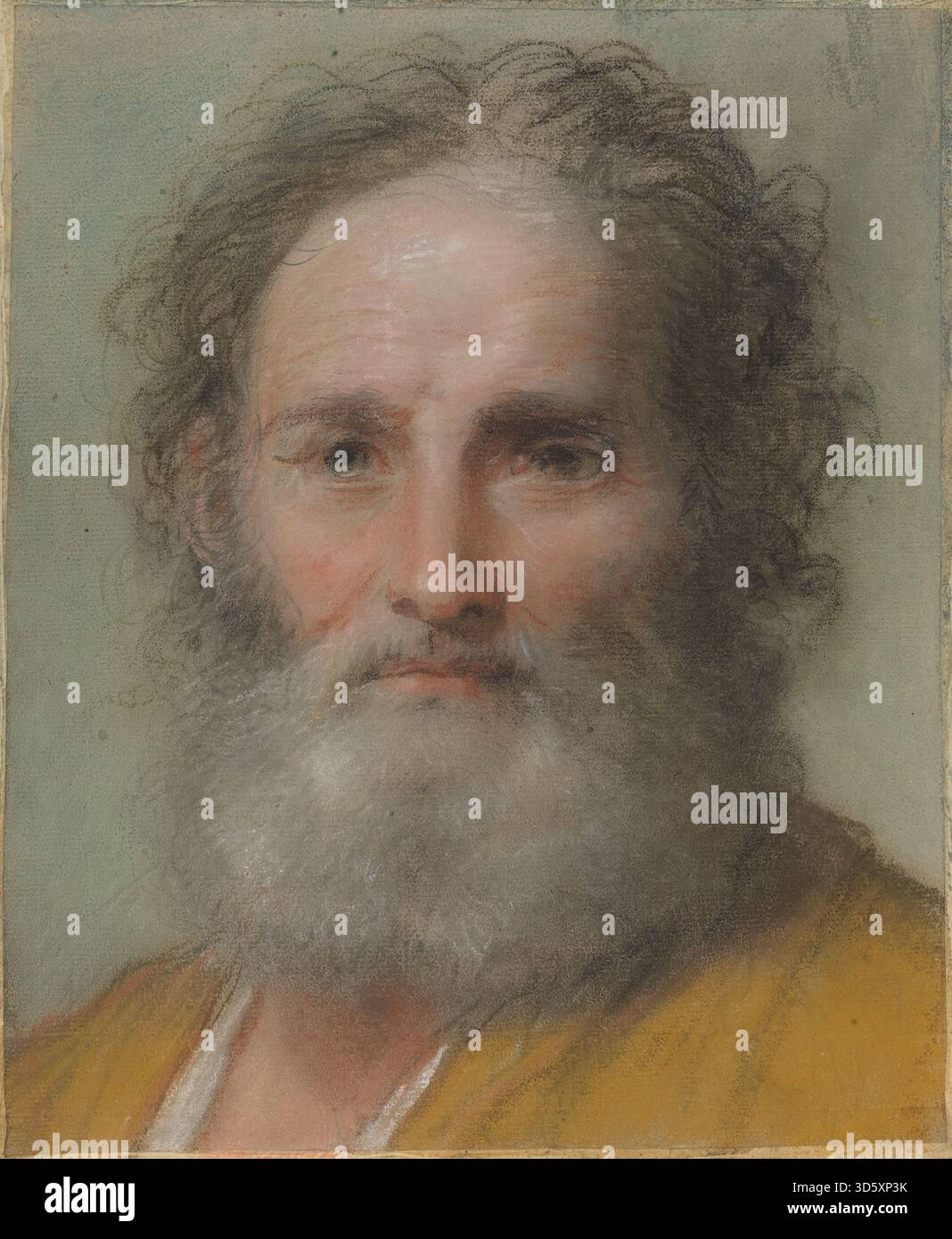 This 1715 drawing by Benedetto Luti depicts the head of a bearded man ...