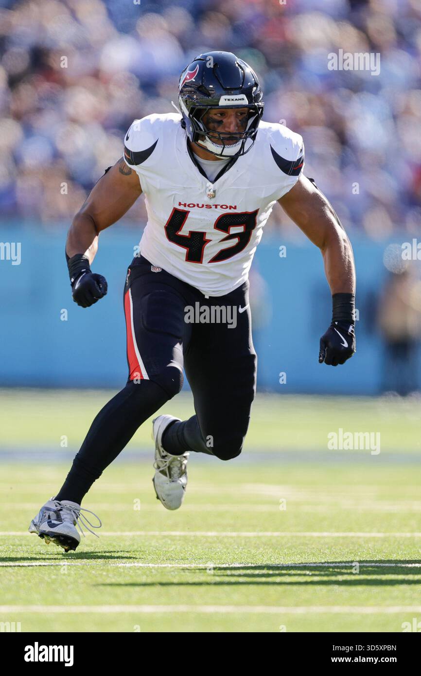 Houston Texans fullback Jakob Johnson (43) runs a route during the ...