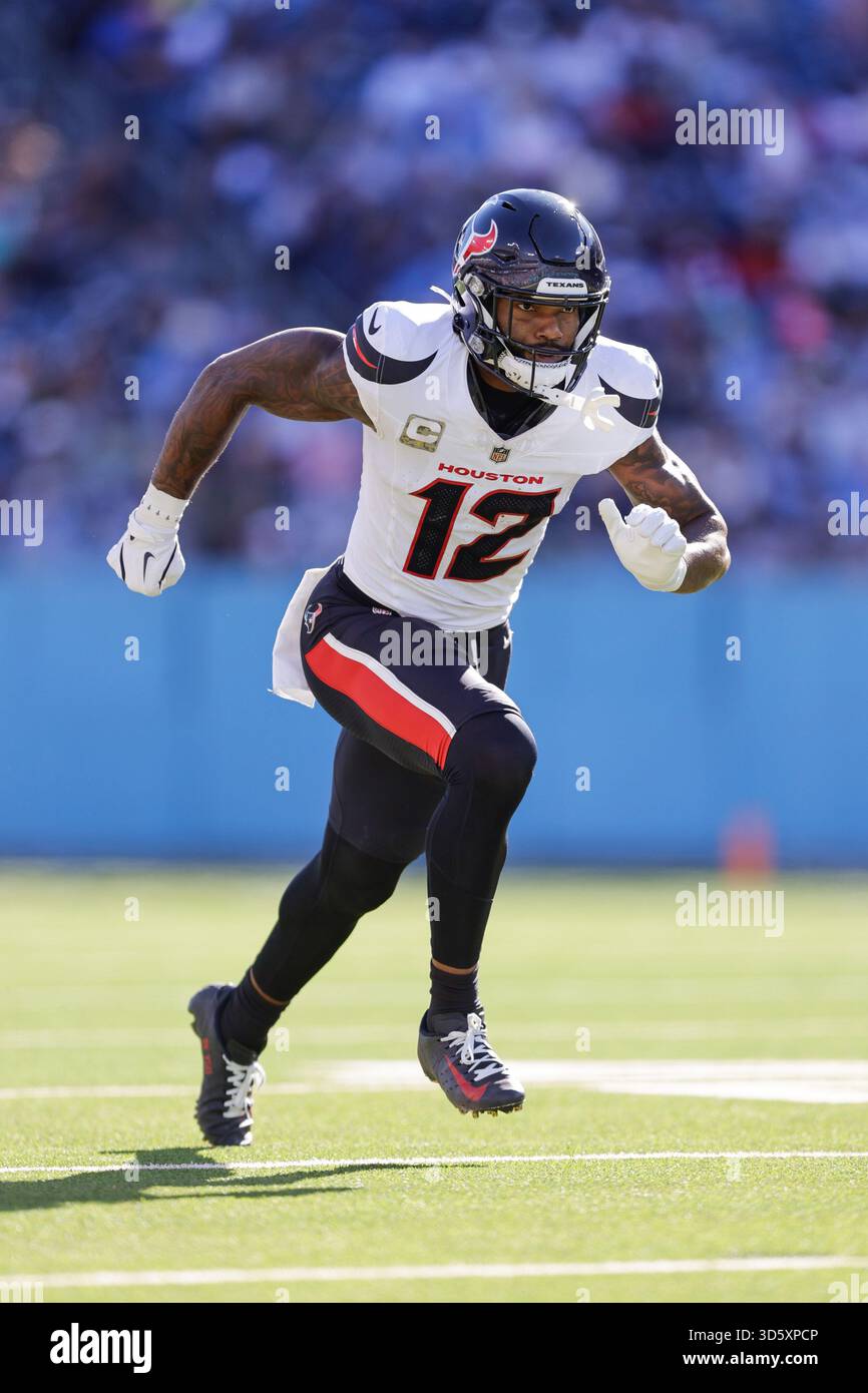 Houston Texans wide receiver Nico Collins (12) runs a route during the ...