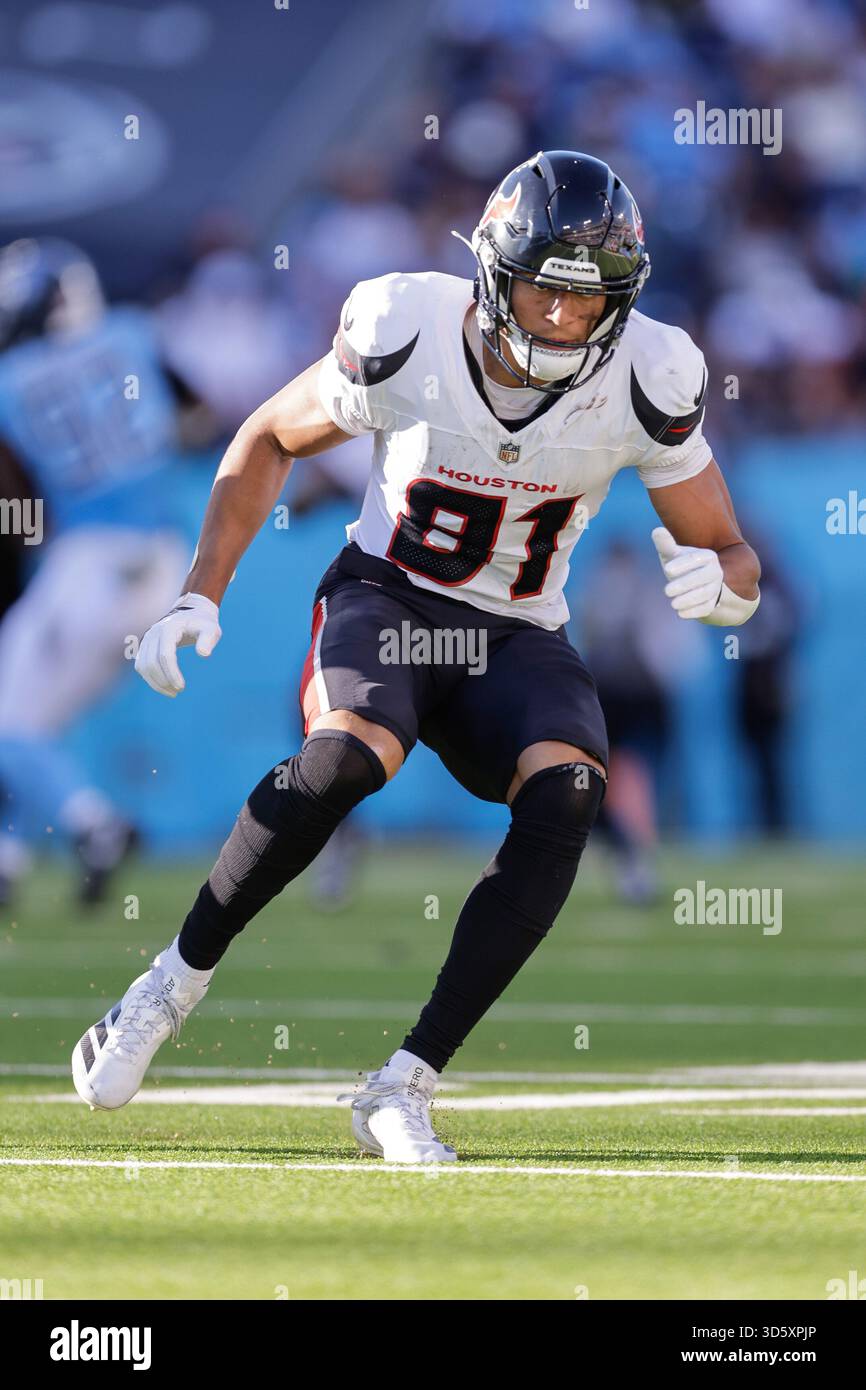 Houston Texans wide receiver Jayden Higgins (81) runs a route during ...