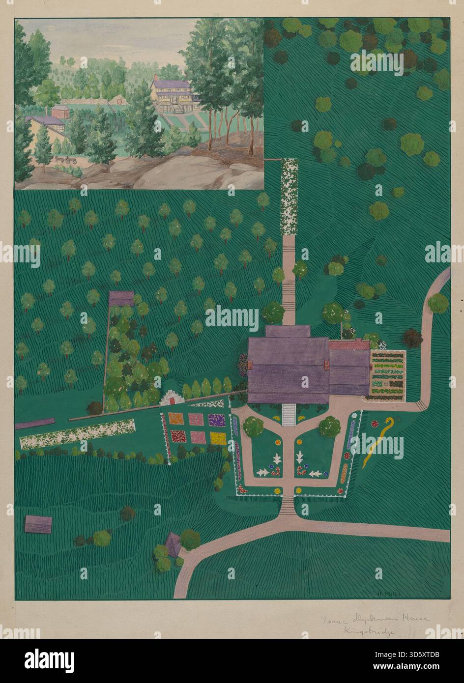 Depicts the Isaac Dyckman House documented by Helen Miller circa 1936 ...
