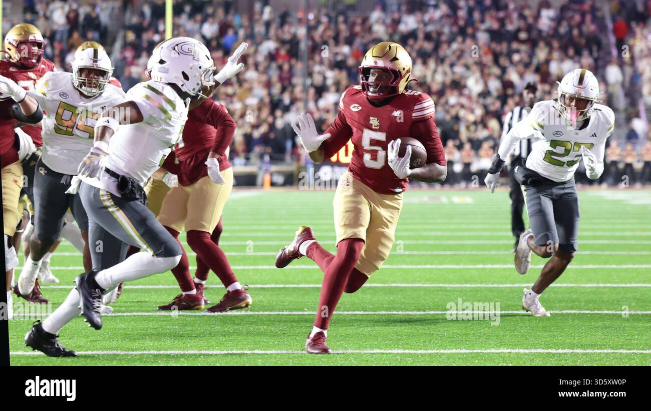 Boston College running back Jordan McDonald (5) during an NCAA college ...