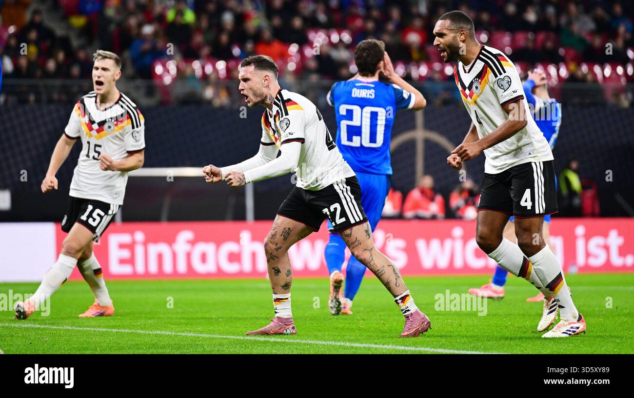 from left: Nico Schlotterbeck, David Raum, Jonathan Tah (Germany ...