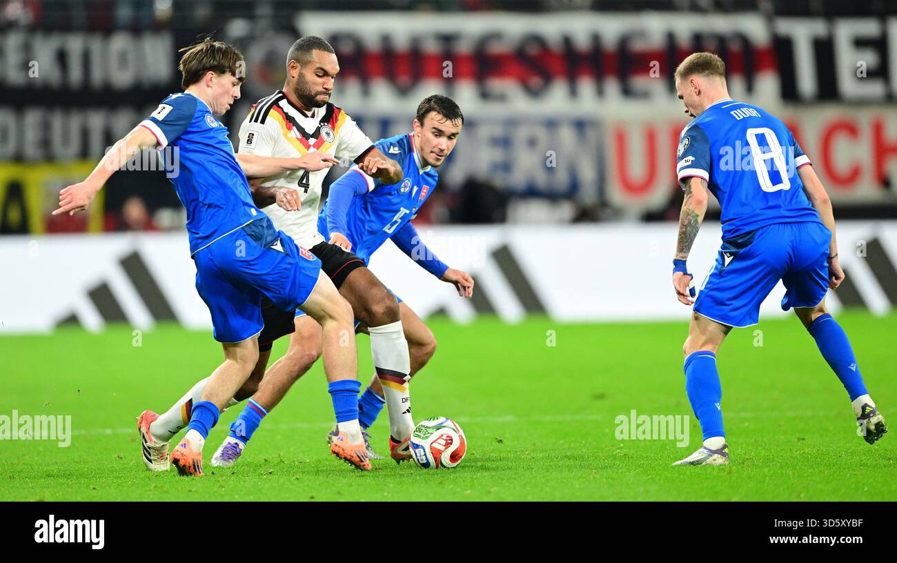 from left Leo Sauer, Jonathan Tah (Germany), David Strelec Leipzig ...