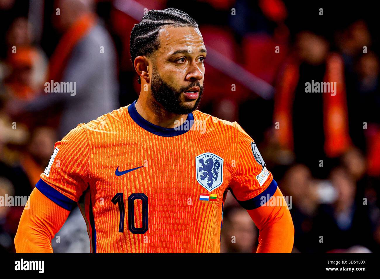 Memphis Depay of the Netherlands looks on during the FIFA World Cup ...