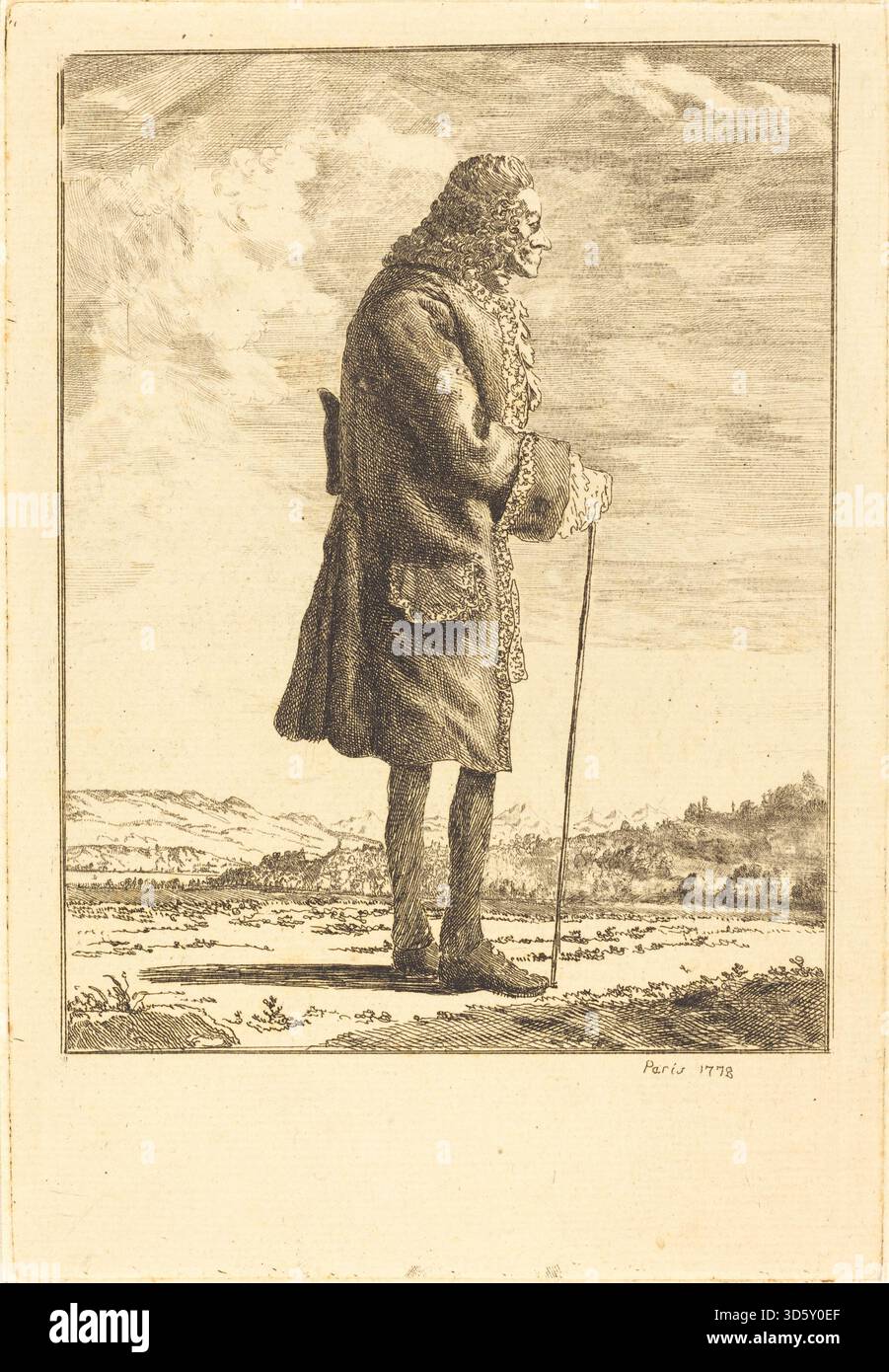 This 1778 portrait by Jean Huber depicts Voltaire, showing figure ...